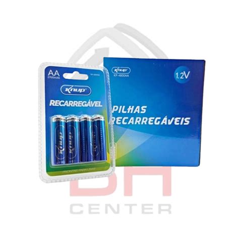 Pilha Recarregável Knup AA 2700mAh KP4800AA BH Center Peças