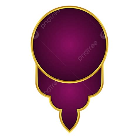 Luxury Golden Purple Islamic Royal Title Frame Arabic Islamic Shape