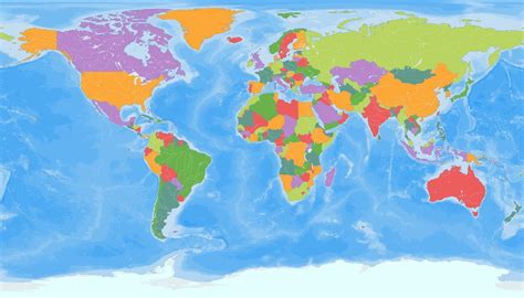 Carte Du Monde Vierge Politique Projection De Patterson 12877166 Art