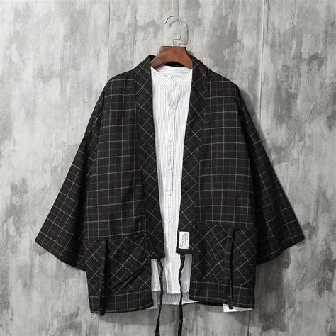 Japanese Kimono Man Haori Yukata Asian Streetwear Grandado
