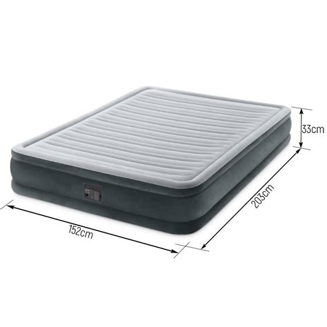 Materac welurowy z wbudowaną pompką 152 x 203 x 33 cm INTEX 67770