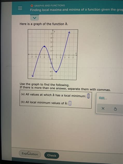 solved graphs and functions finding local maxima and minima