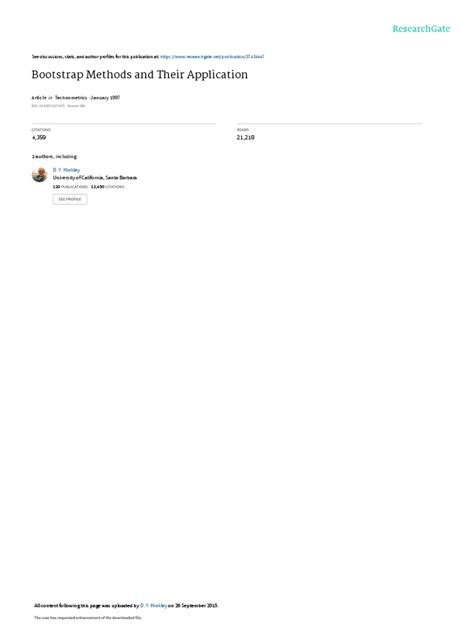 bootstrap methods and their applications pdf bootstrapping statistics resampling