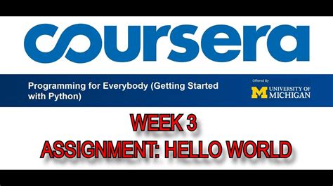 Coursera Python For Everybody Ep Assignment Hello World Solution
