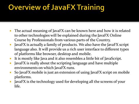 Ppt Javafx Training Javafx Online Course Global Online