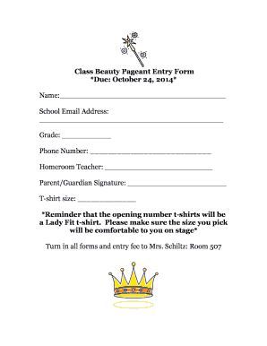 Pageant Registration Form Fill Online Printable Fillable Blank