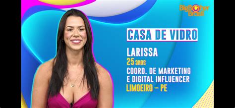 Foto BBB 22 Larissa Tomásia foi anunciada na Casa de Vidro nesta
