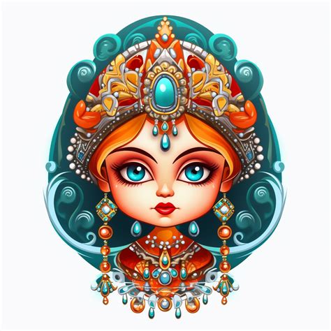 An Evil Woman In A Russian Traditional Dress Royaltyfree Clipart In