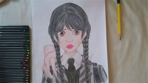 Cómo dibujar a Merlina Addams How to draw a Wednesday Addams merlina