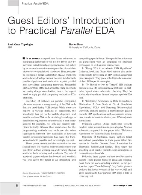 pdf guest editors introduction to practical parallel eda