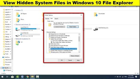 How To View Hidden System Files In Windows File Explorer Youtube