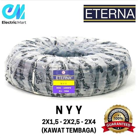 Jual Eterna Kabel Tunggal NYY 2x0 75 2x1 5 2x2 5 2x4 Eceran