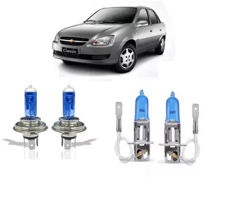 Kit Lampada Super Branca Farol E Milha Corsa Classic 2011