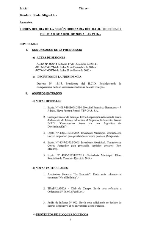 Calaméo Orden Del Dia Sesion Ordinaria 08 04 2015