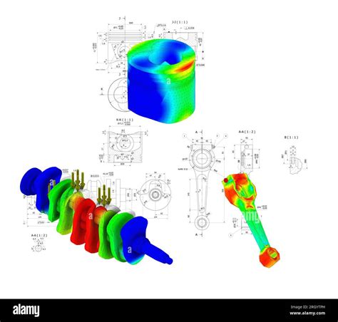 finite element method fem and technical drawing crankshaft testing fatigue and stress in the