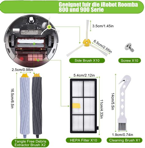 Kit Pièces accessoires compatible avec Aspirateur iRobot Roomba Serie