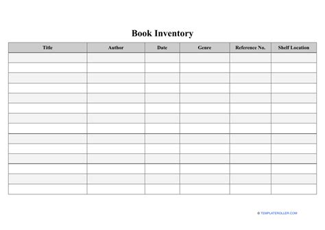 Book Inventory Template Small Table Fill Out Sign Online And