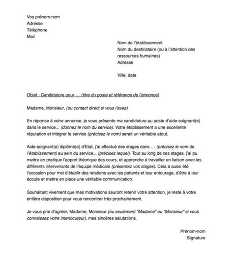 Lettre De Motivation Pour Un Poste D Aide Soignant E Capital Fr