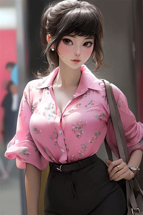 A Pretty Anime Girl In Formal Outfit Generated By Ai Stock Illustration