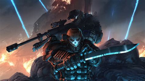 Weapon Halo Reach Spartan Emile Video Games Halo Spartan Jun Cyan