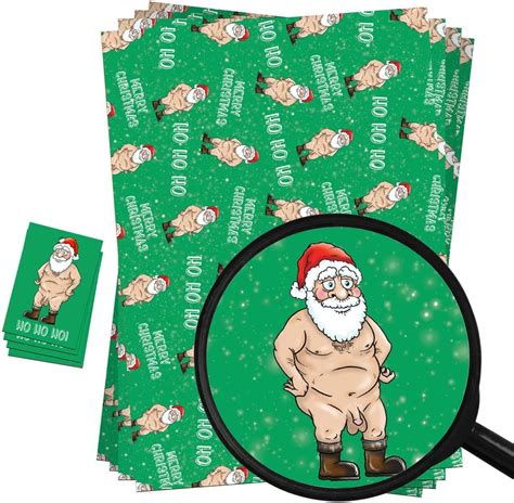 Christmas Wrapping Paper Sheets Gift Tags Pack Funny Rude Novelty