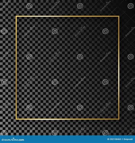 Gold Glowing Square Frame Stock Vector Illustration Of Modern 202158465