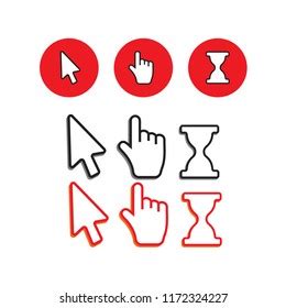 Cursors Icons Sigsymbol Pictogram Set Pixel Stock Illustration
