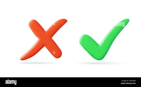 Green Tick Check Mark And Cross Mark Symbols Stock Vector Image Art