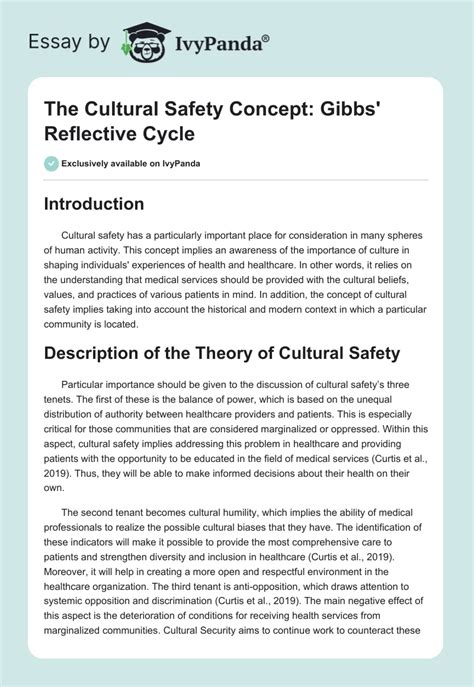 Cultural Safety Concept Gibbs Reflective Cycle Words Essay