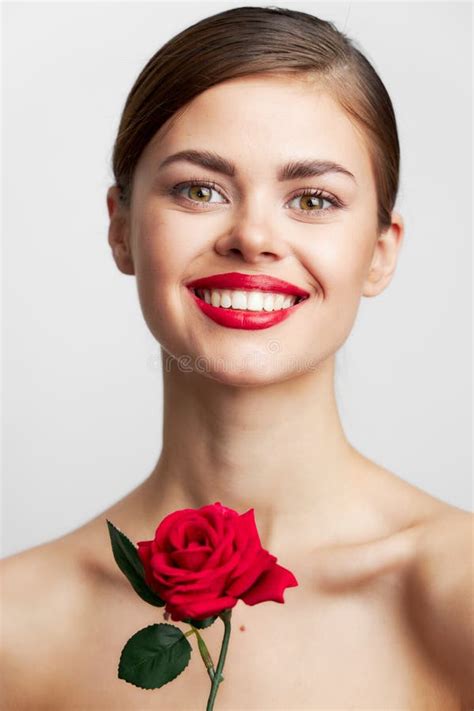 Girl With Bare Shoulders Naked Back Charming Look Stock Photo Image