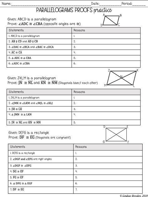 Parallelogram Proofs Worksheet With Answers Worksheet Works