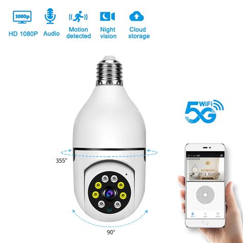C Mera De Vigil Ncia Vis O Noturna 5G WiFi E27 L Mpada Colorida