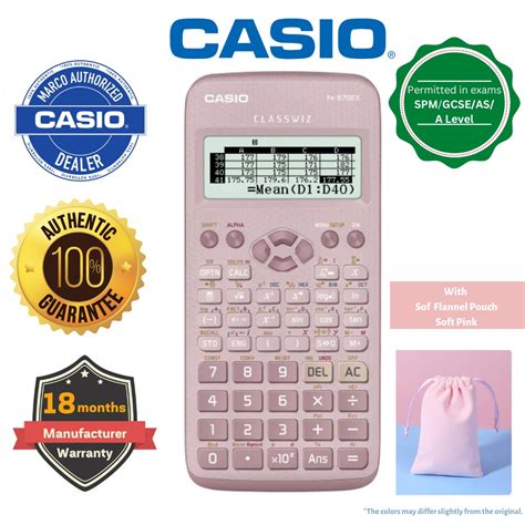 Genuine Casio Fx Ex Pk Pink Classwiz Series Scientific Calculator