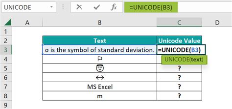 Excel UNICODE Function Formula Examples How To Use
