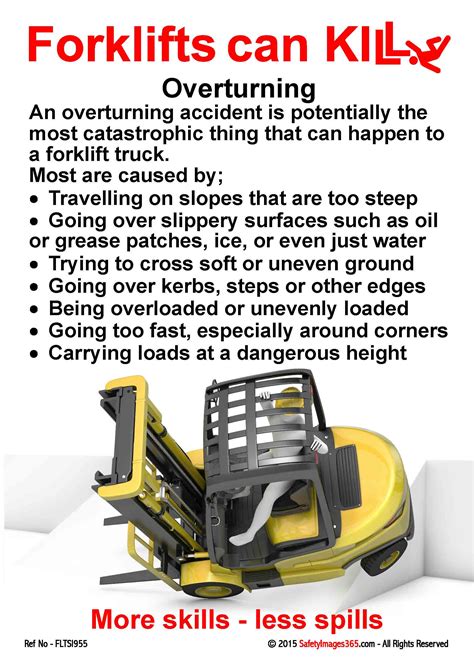 Fork Lift Safety Posters Forklifts Can Kil Overturning Safety Posters