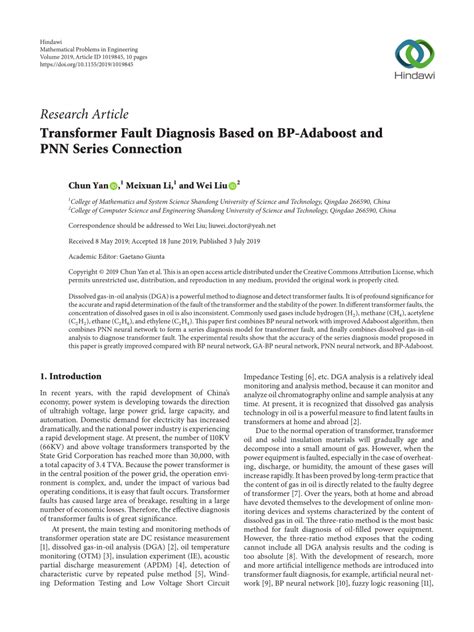 pdf transformer fault diagnosis based on bp adaboost and pnn series connection
