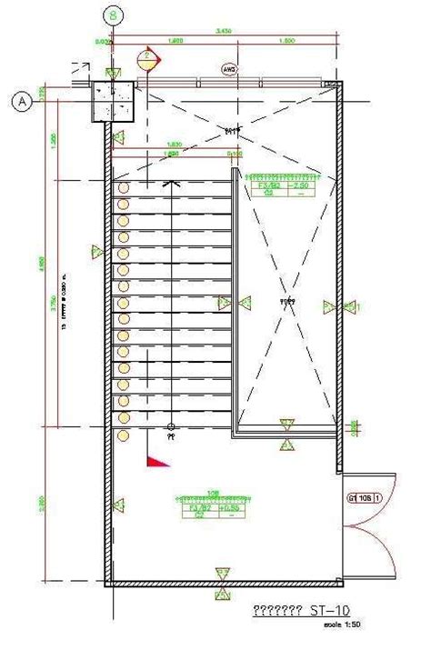 The Staircase Sectional Detailed Drawing Is Given In This AutoCAD