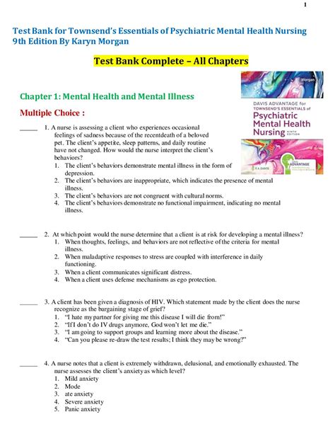 Calam O Davis Advantage For Townsends Essentials Of Psychiatric