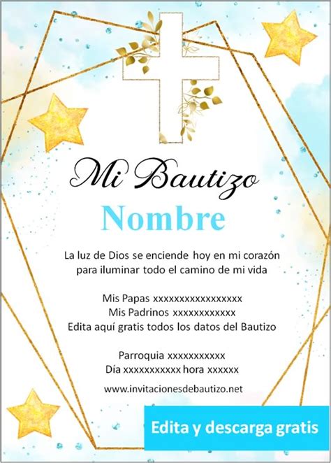 Las mejores invitaciones para bautizo de niño para editar2020