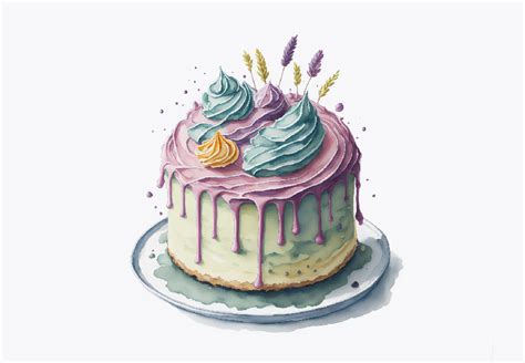 Watercolor Birthday Cake Graphic By Ane Creative Fabrica