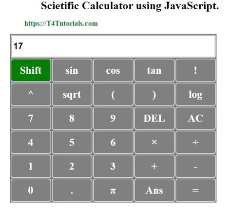 Scientific Calculator Javascript