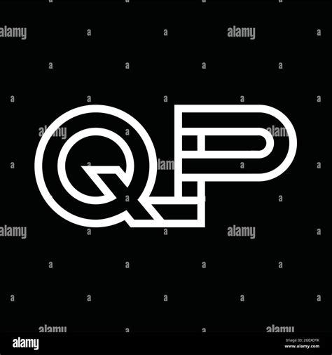 QP Logo Monogram Letter With Shield And Slice Style Blackground Design