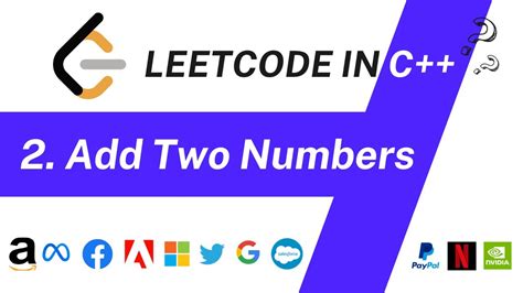 add two numbers leetcode problem 2 add digits of two linked list c solution youtube