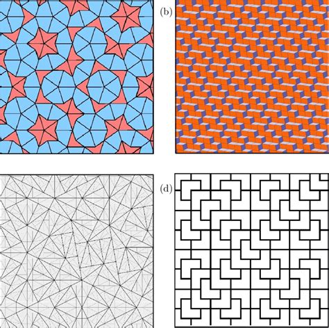 Traditional Tiling Examples A Penrose Kite And Dart B Dimer C