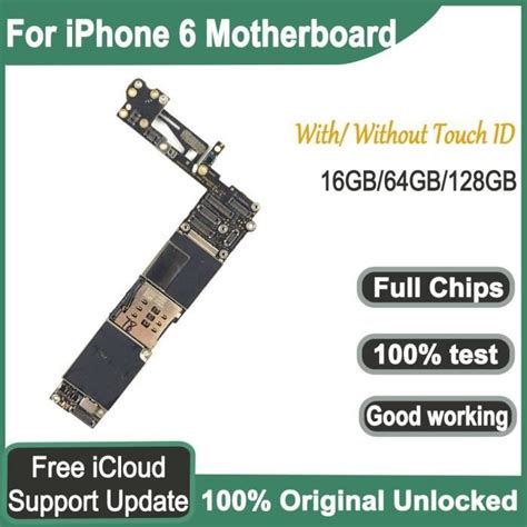16 Go ID tactile noir Carte mère originale débloquée pour iphone 6