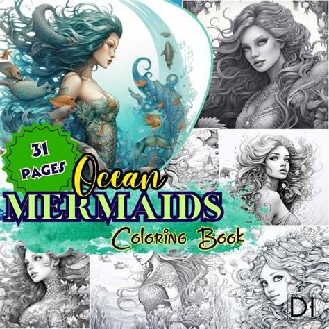 Mermaid Adult Coloring Pages Mermaid Coloring Book For Adults
