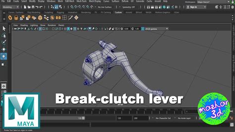 How To Model Motor Cycle Break Lever In Autodesk Maya Texturing Hard