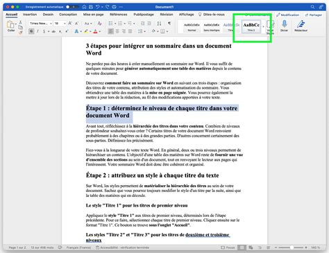 Comment faire un sommaire sur Word en 3 étapes MerciApp