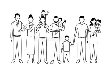 Personaje De Dibujos Animados Del Avatar De La Familia Ilustración del