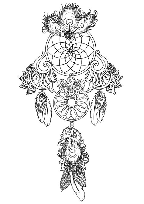 Dreamcatcher To Print Dreamcatcher Coloring Pages For Adults